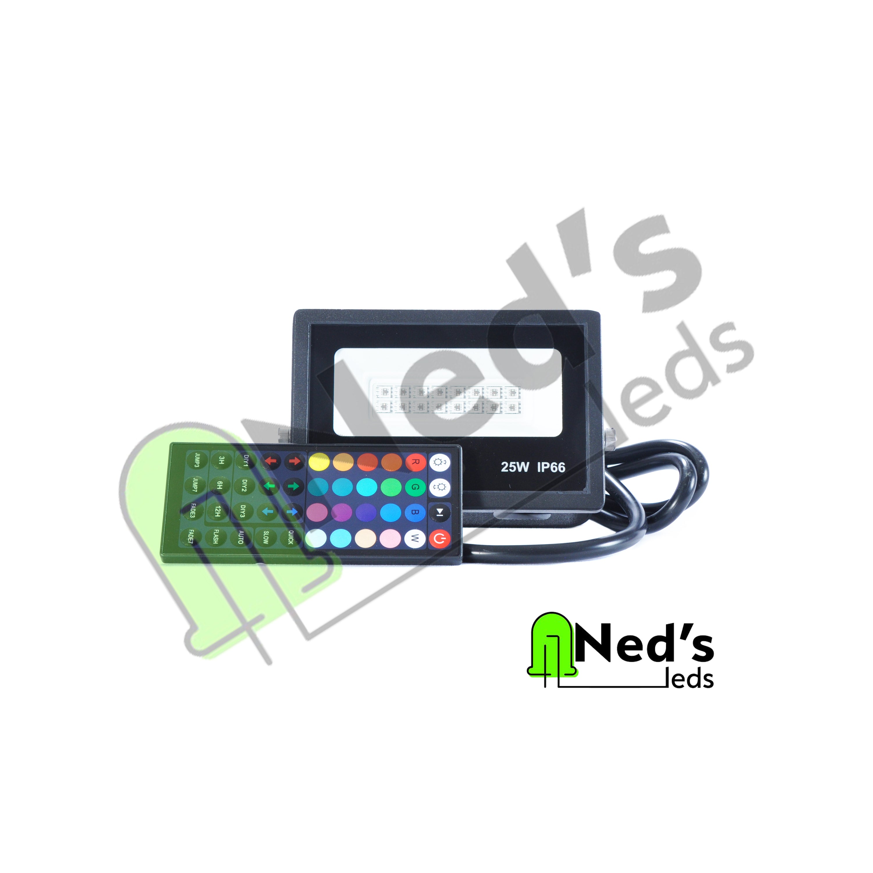 Waterproof RGB LED Flood Light | Ned's Leds - LED Pin Spotlights ...